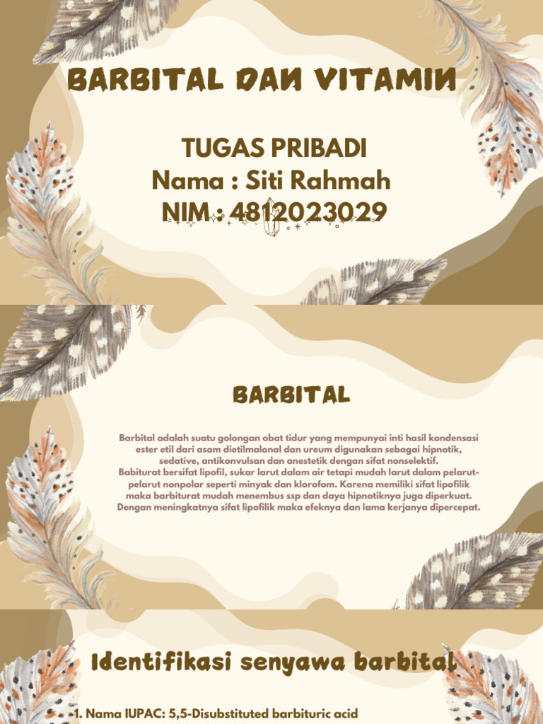Barbital dan Vitamin: Identifikasi dan Fungsi | PDF