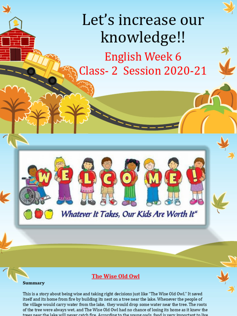 Class 2 English Week 6 | PDF