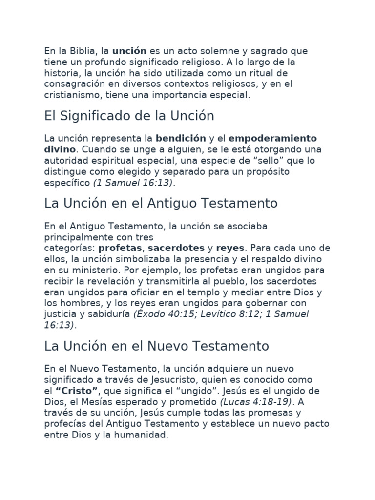 Significado y simbolismo de la unción | PDF