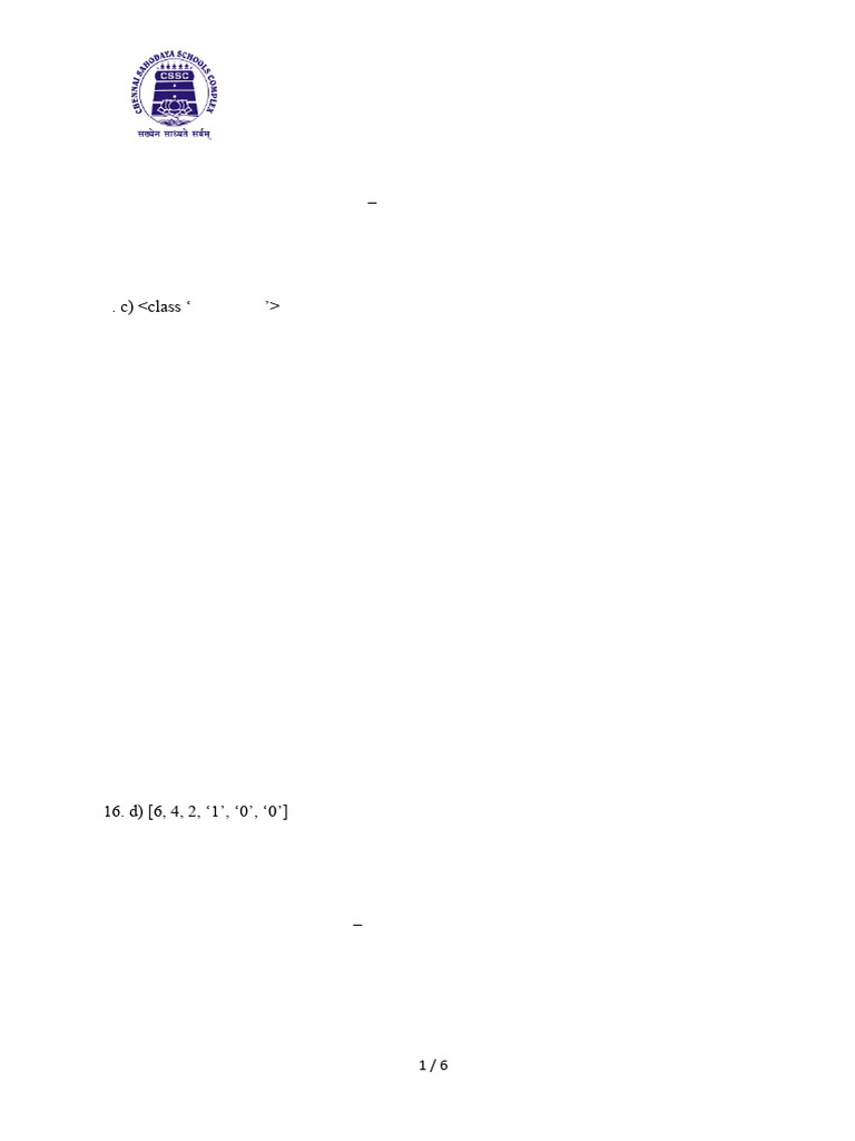 Class 12 - Computer Science (083) - CE - MS | PDF | Computer Science | Computing