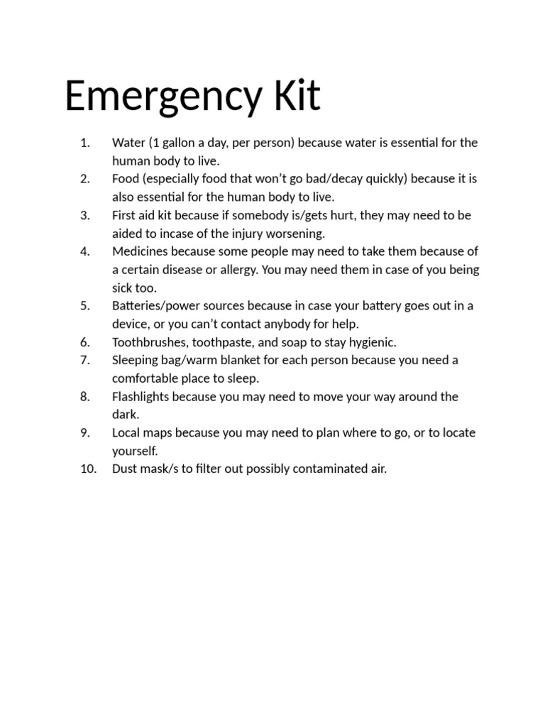 Emergency Kit | PDF
