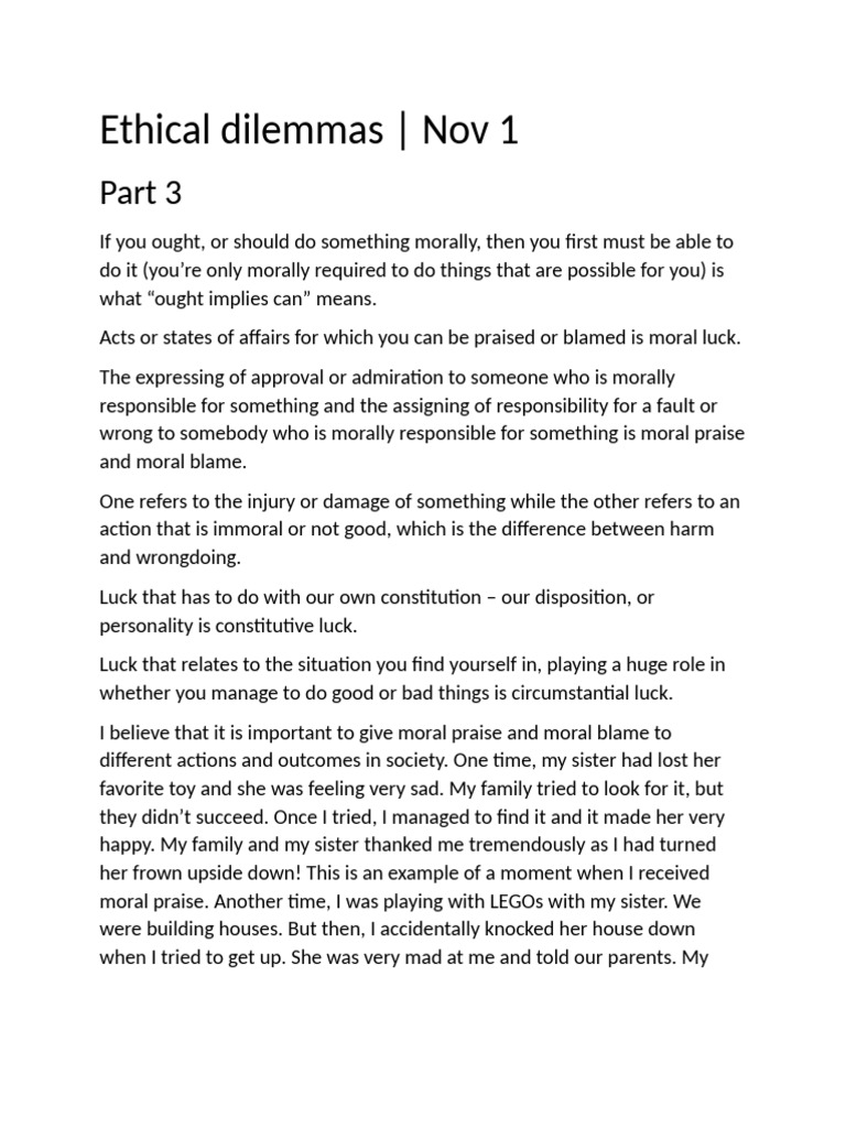 Ethical Dilemmas | PDF