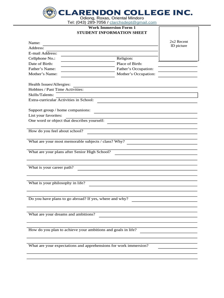 Information Sheet and Waiver | PDF