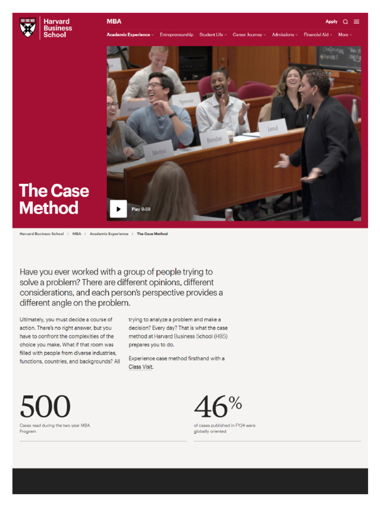 Harvard Case Study Method Online | PDF