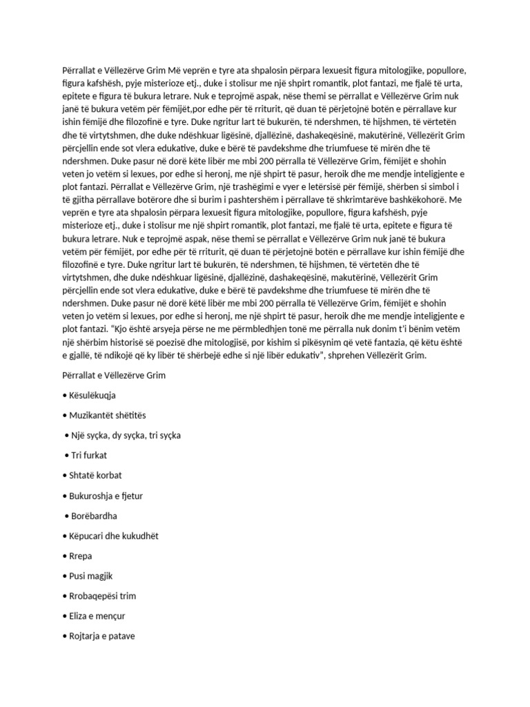 Përrallat e Vëllezërve Grim | PDF