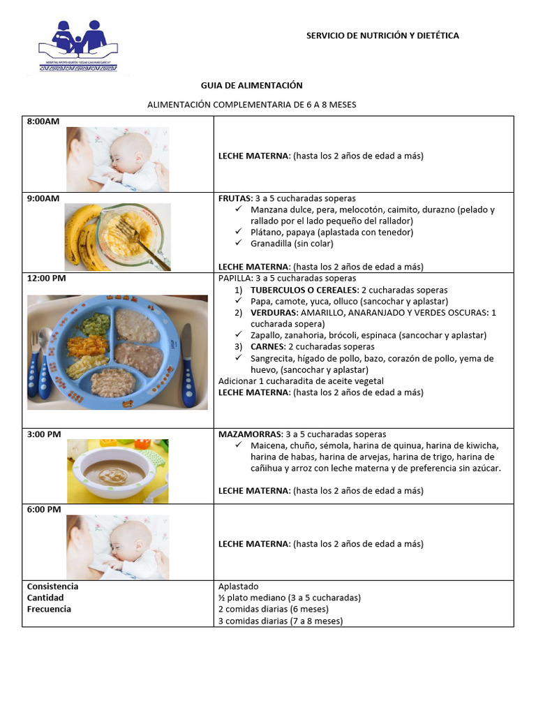 Guia de Alimentación Alimentacion Complementaria | PDF | Alimentos | Cocina