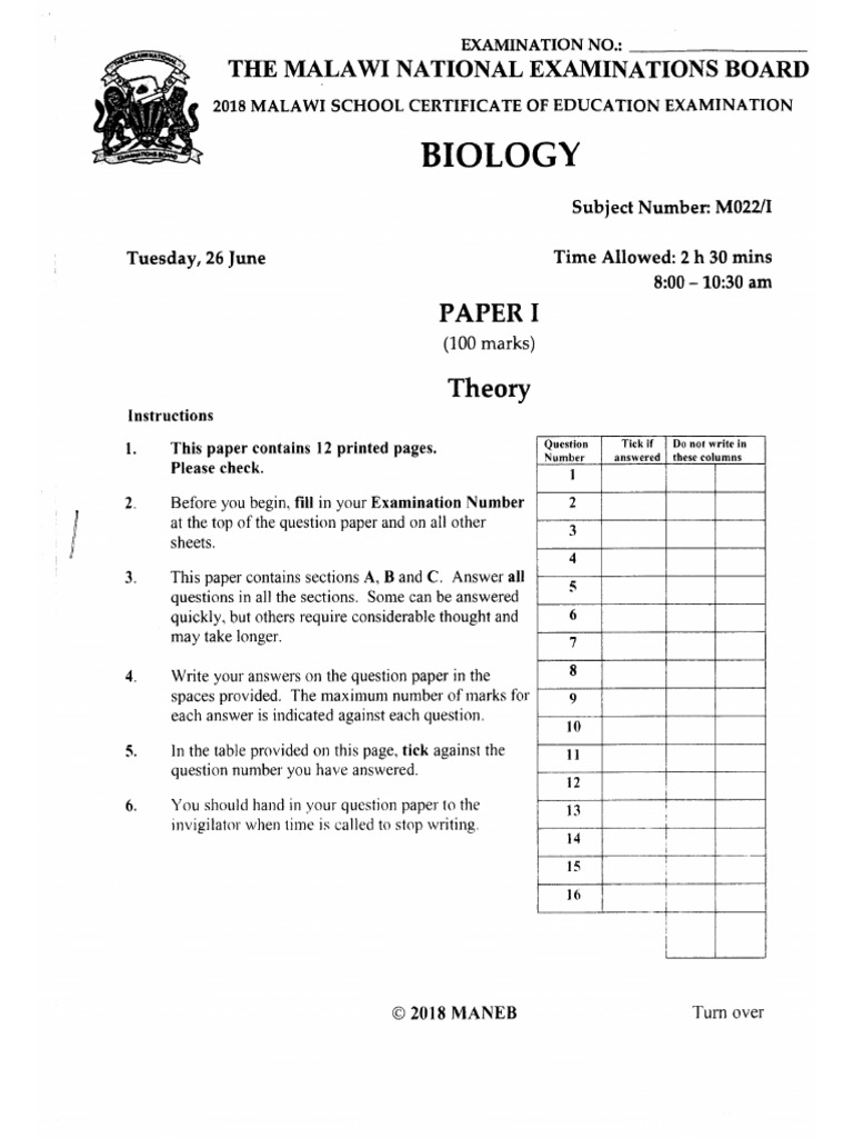 2018 Bio P2 | PDF