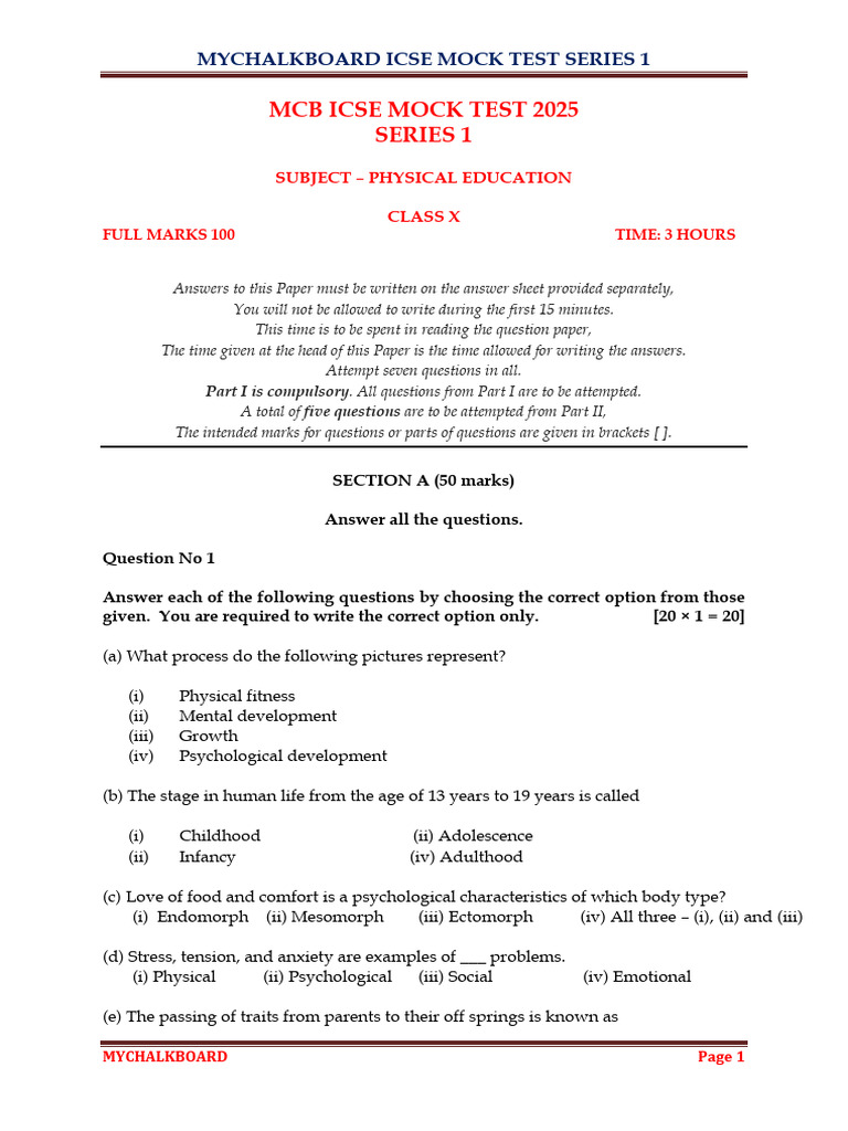 MCB Physical Education | PDF | Flexibility (Anatomy) | Bowling (Cricket)