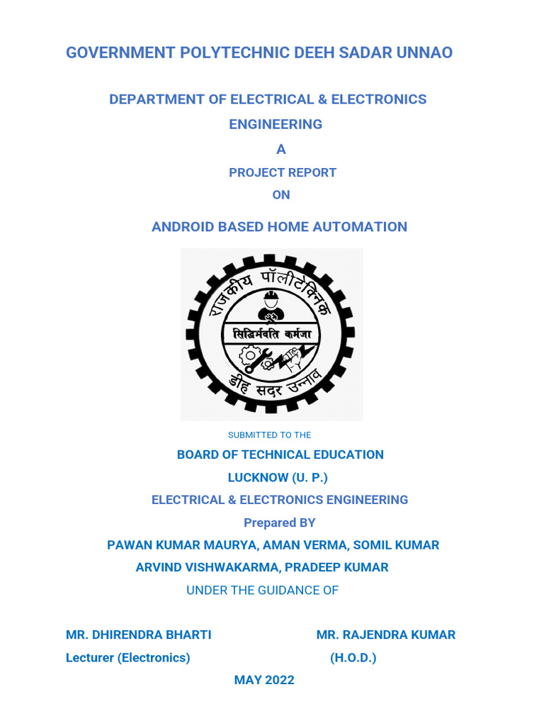 Android Home Automation Project Report | PDF | P–N Junction | Bipolar ...