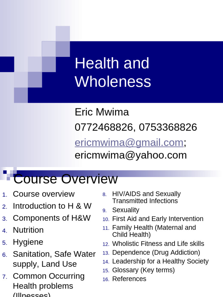 Health and Wholeness Lesson 1 Introduction | PDF | Id | Human Body