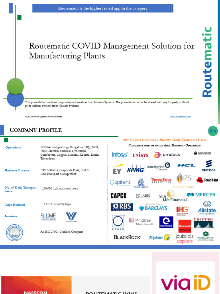 Routematic Covid Shield For Manufacturing Setups | PDF | Qr Code ...