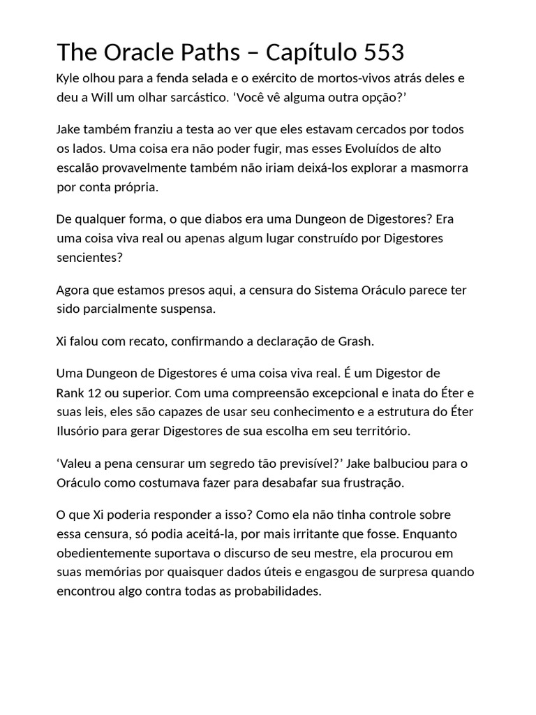 The Oracle Paths – Capítulo 553 | Central Novel | PDF | Beleza | Morte
