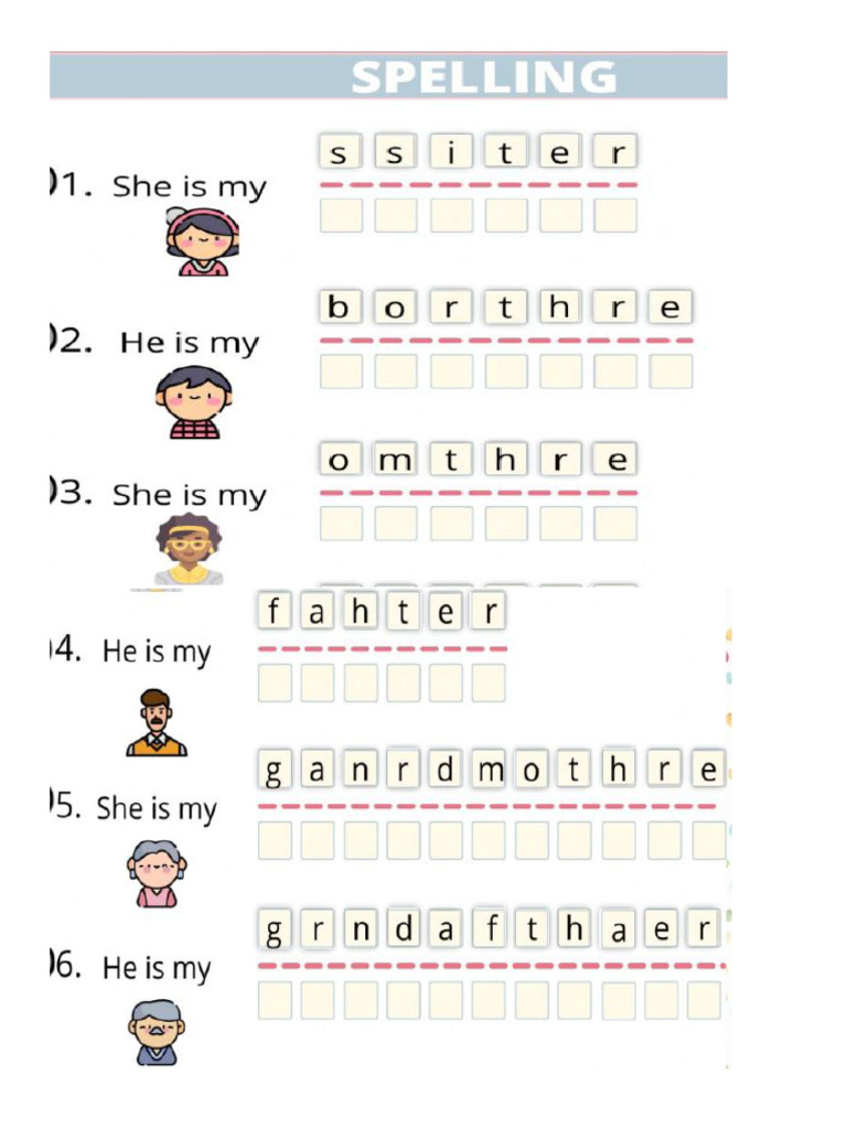 Family Members Activities 1°b | PDF