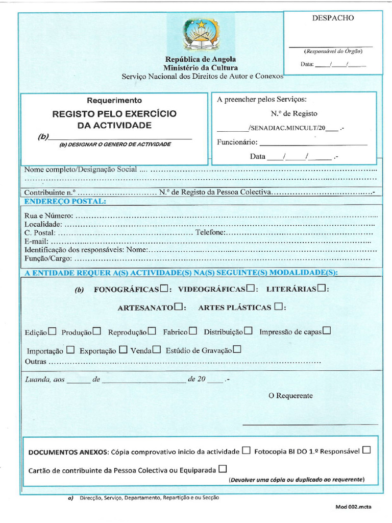 Folha de Requerimento | PDF