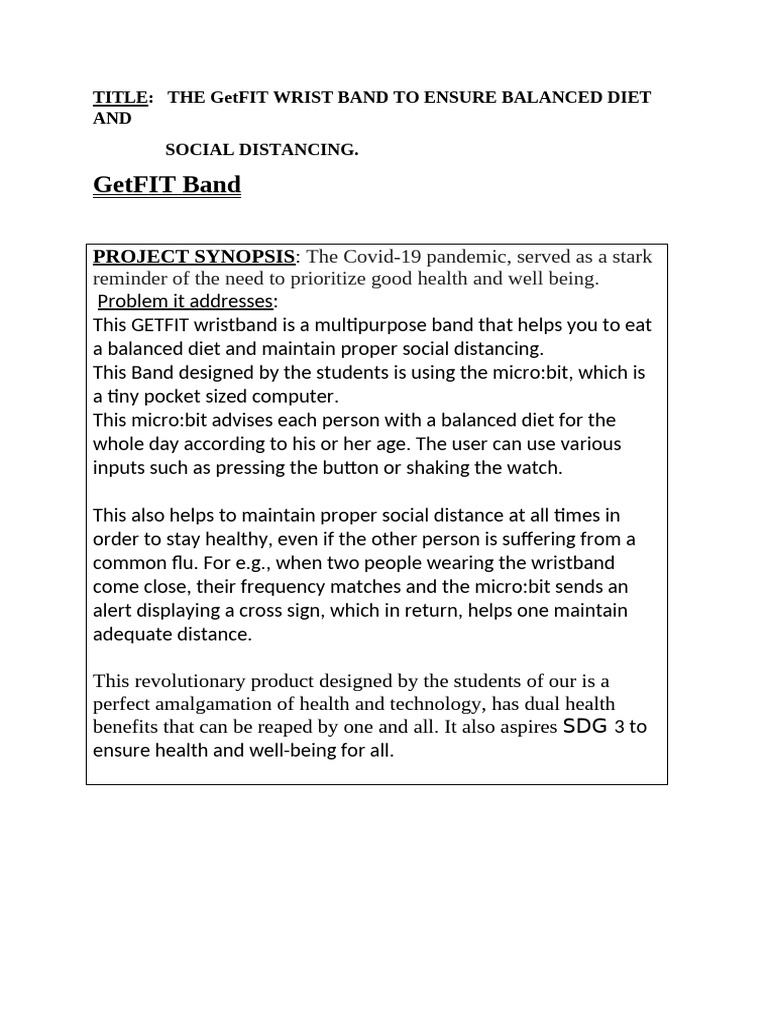 synopsis-GETfit BAnd | PDF