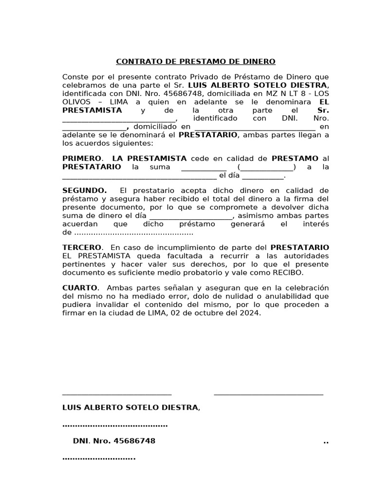 Contrato Simple | PDF