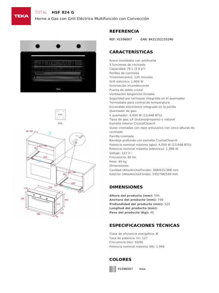 Teka Es MX HSF-824-G | PDF