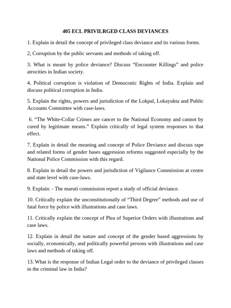 405 Privilrged Class Deviance | PDF