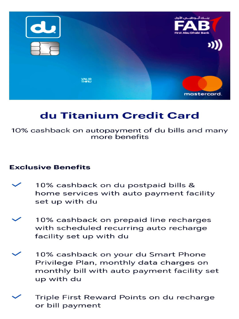 DU TITANIUM | PDF | Credit Card | Services (Economics)