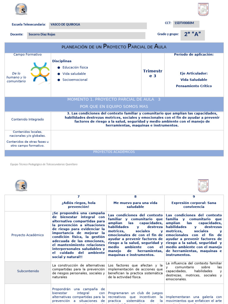 PPA 3, PROYECTO ACADEMICO7,8,9 DHC | PDF | Las emociones | Pedagogía