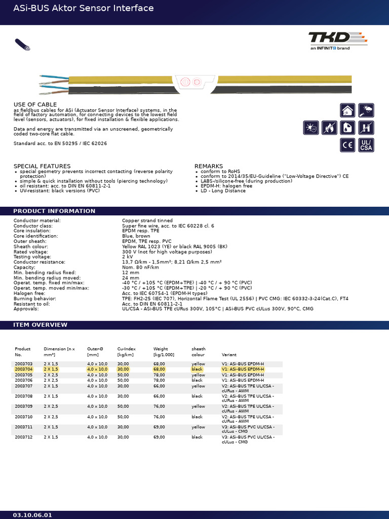 TKD.2003704 Datasheet EN | PDF | Electrical Components | Manufactured Goods