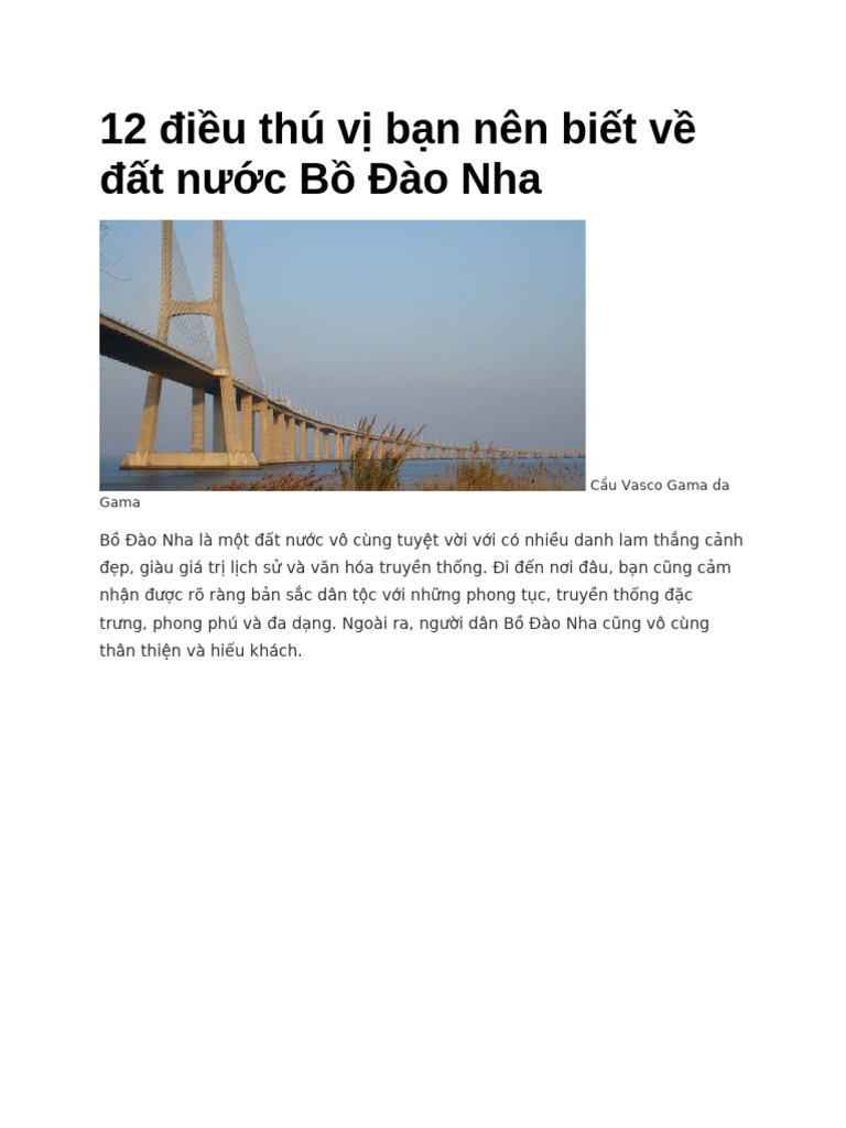 12 Dieu Thu Vi Cua Bo Dao Nha | PDF