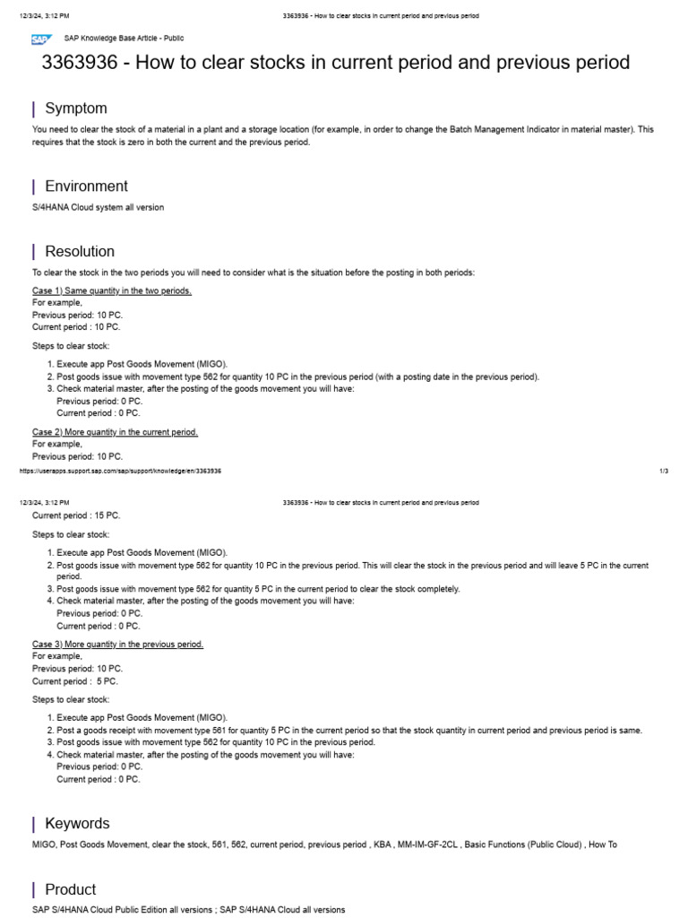 How To Clear Stocks in Current Period and Previous Period | PDF | Computing