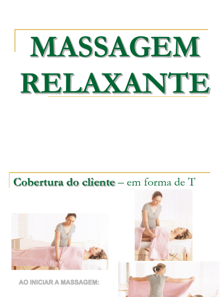 Aula Massagem Relaxante: Sequência Das Manobras | PDF | Anatomia | Pé