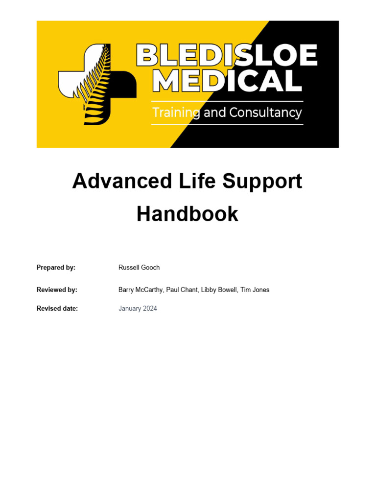 Advanced Life Support Handbook 2024 | PDF | Cardiopulmonary ...