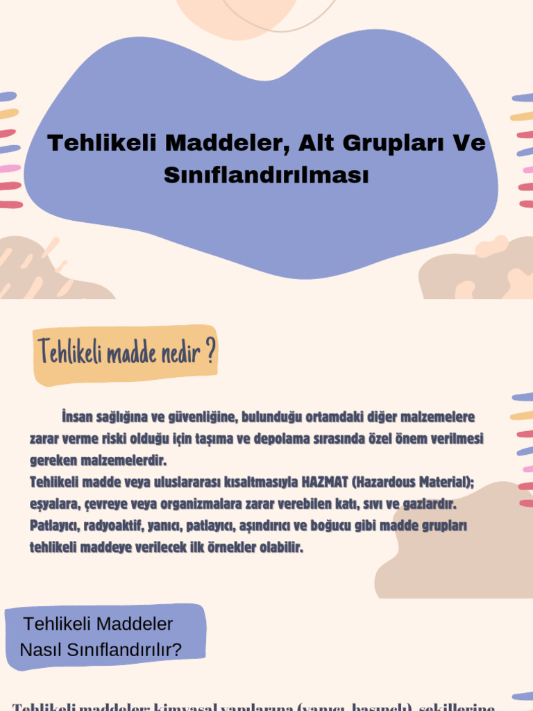 Tehlikeli Maddeler, Alt Grupları Ve Sınıflandırılması - 20241127 - 202656 - 0000 | PDF
