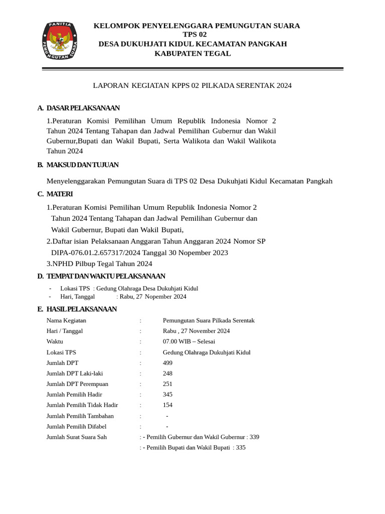 Laporan KPPS | PDF