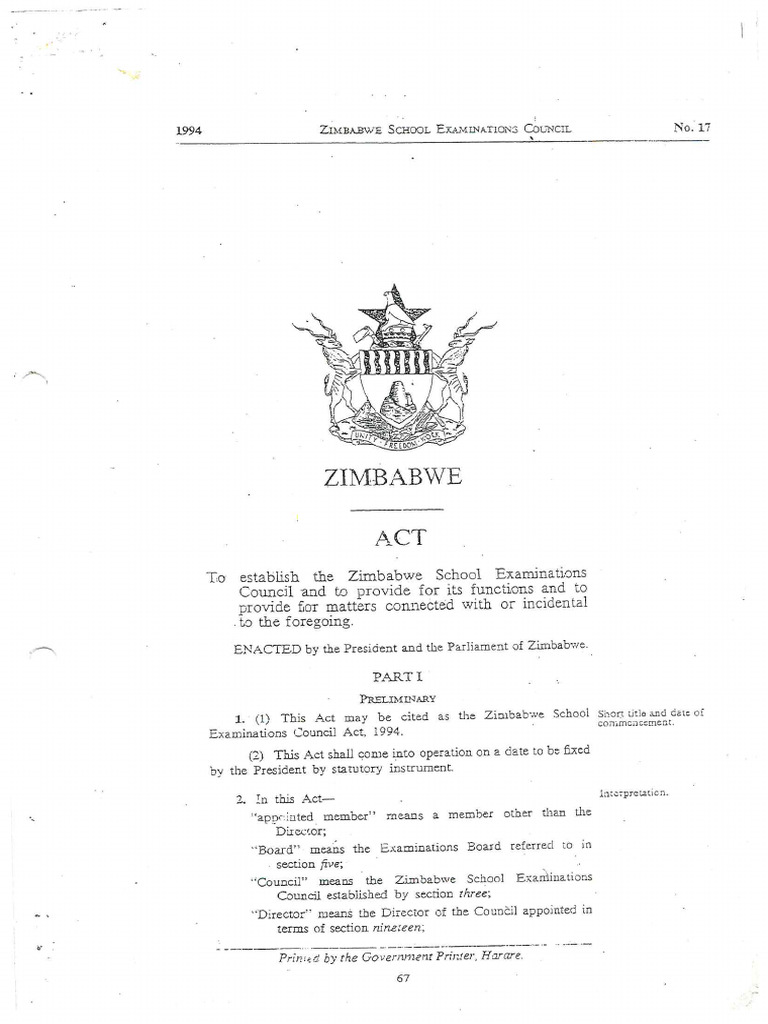 Zimsec Act | PDF