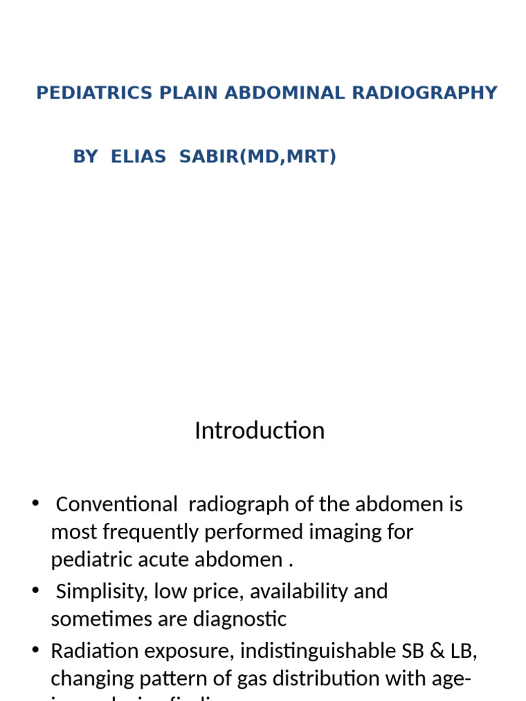 Pediatric Abdominal Radiography Guide | PDF | Large Intestine ...