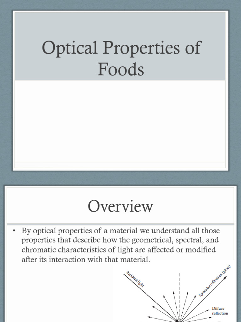 Optical Properties in Food Analysis | PDF | Color | Optics