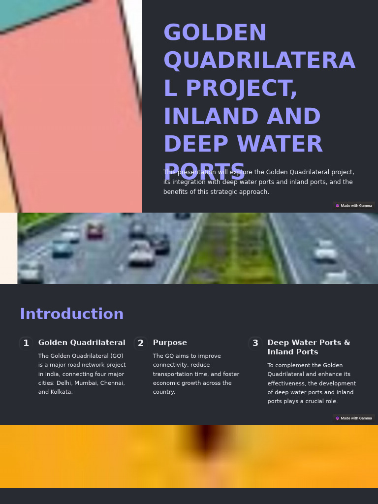 Golden Quadrilateral Project Inland and Deep Water Ports | PDF | Port ...