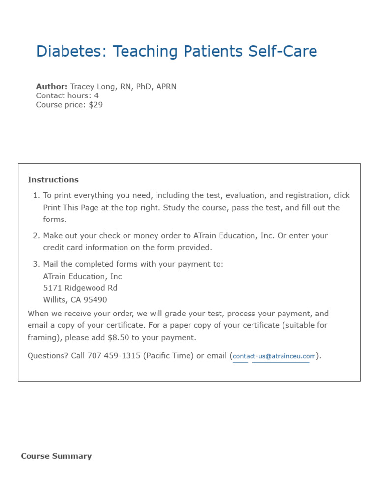 Diabetes-Teaching-Self-Care-Print and Go | PDF | Diabetes | Insulin