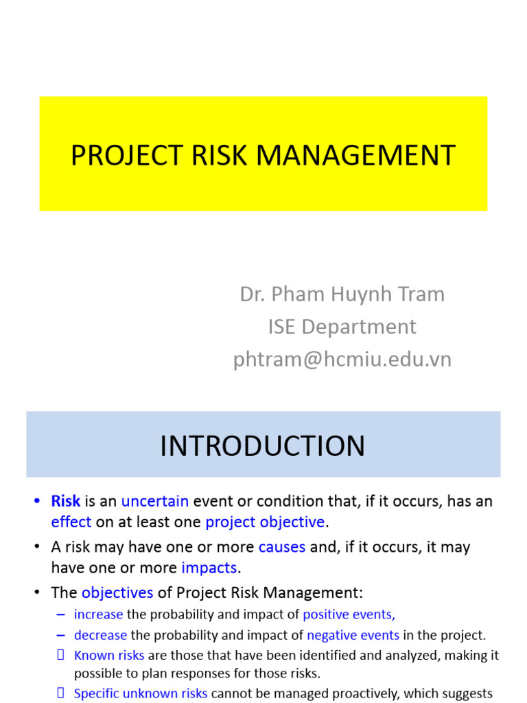 10us - PROJECT RISK MANAGEMENT-2024 | PDF | Risk | Risk Management