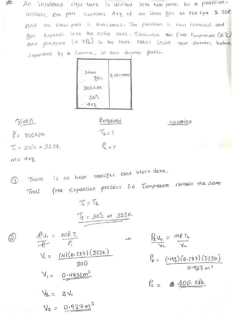 Thermo Assignment 2 Solution | PDF