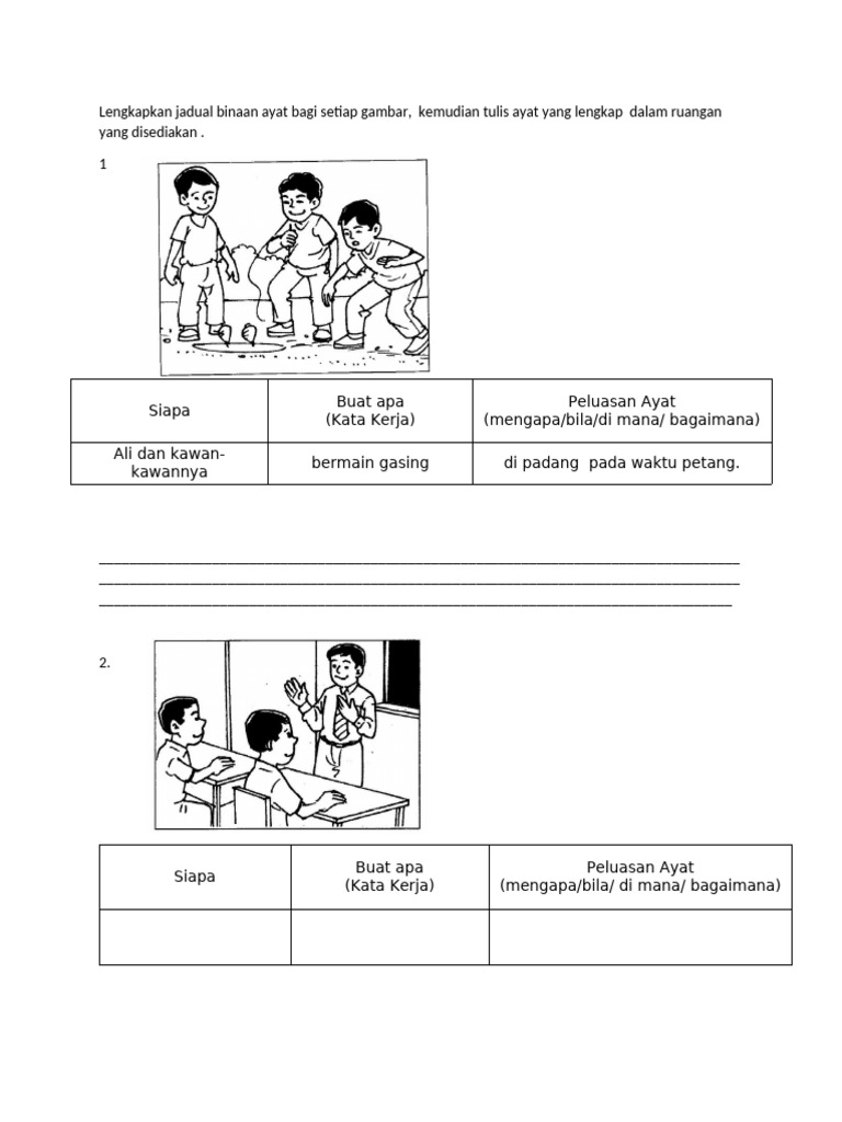 Latihan Permulaan Bina Ayat | PDF
