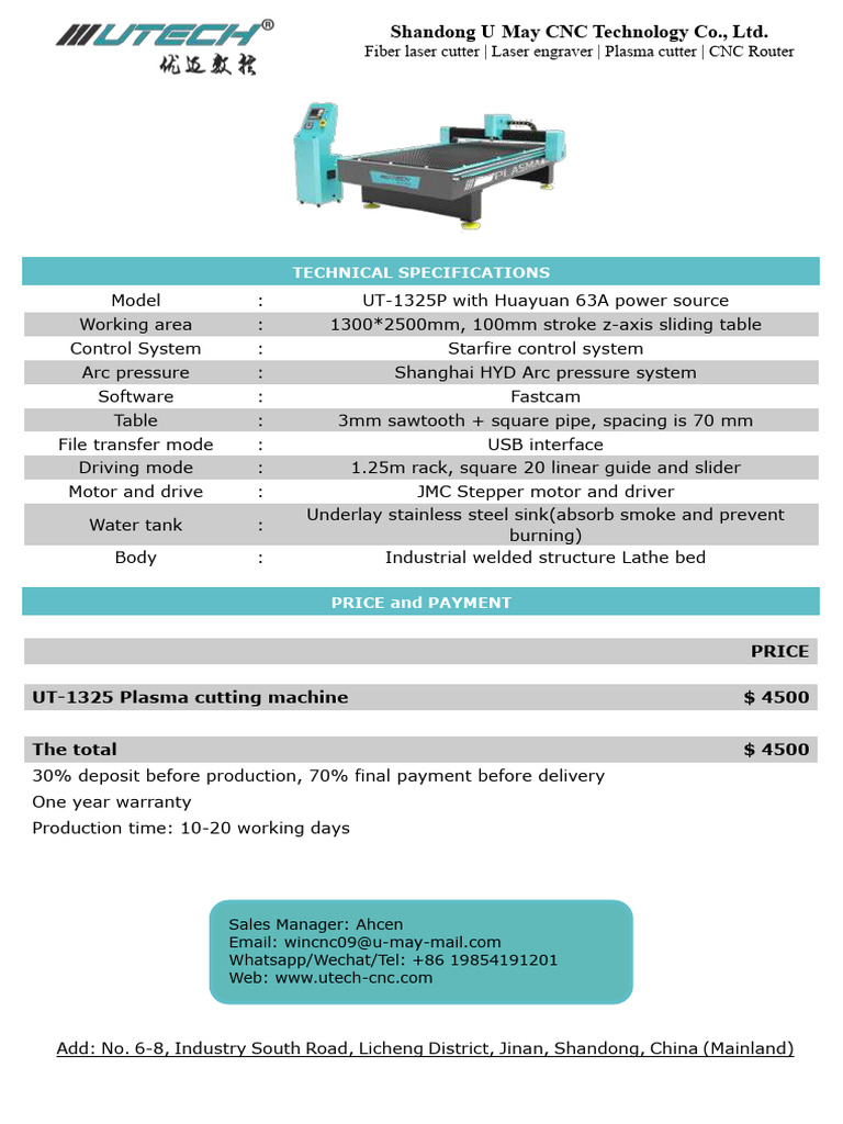 Utech Plasma | PDF | Numerical Control | Sheet Metal