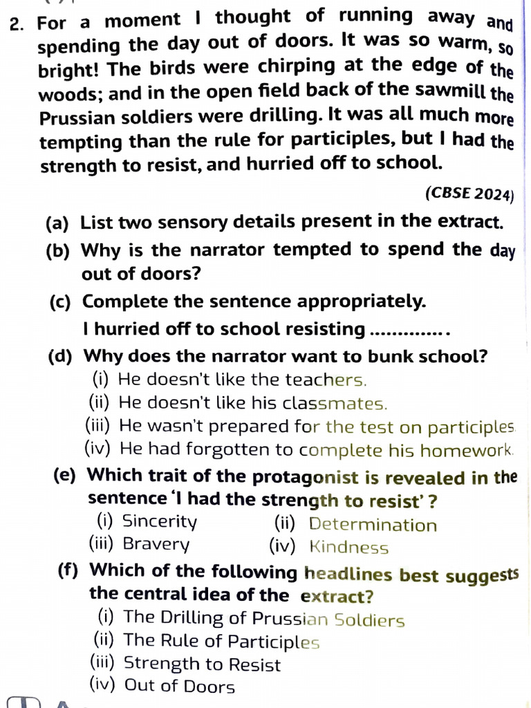Class XII Notes (The Last Lesson and Keeping Quiest | PDF