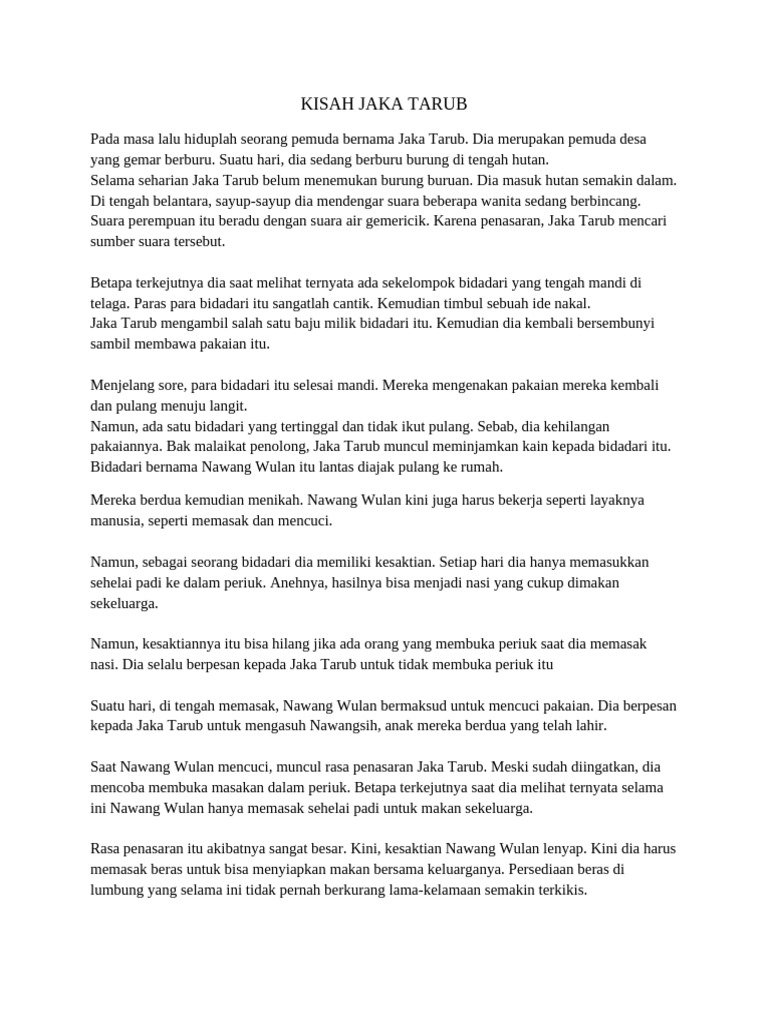 Kisah Jaka Tarub | PDF
