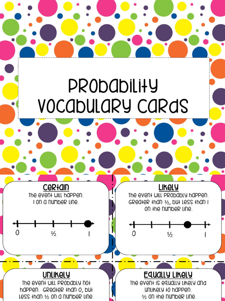 Probability Vocabulary Cards | PDF