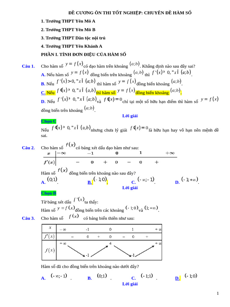 4.CĐ HÀM SỐ -OTTN-YKA-YMA-YMB-DTNT | PDF