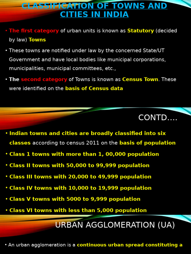 India's Urban Classification Guide | PDF | Metropolitan Area | Planning