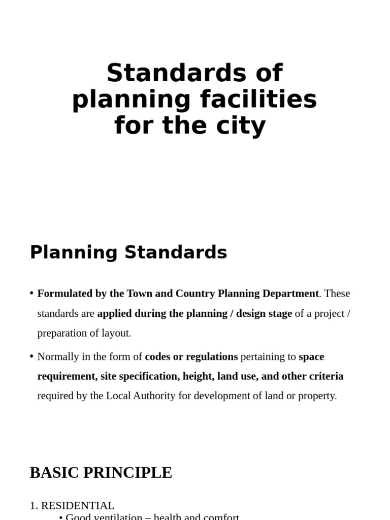 1.4standards of Planning Facilities For The City | PDF | Building Code ...
