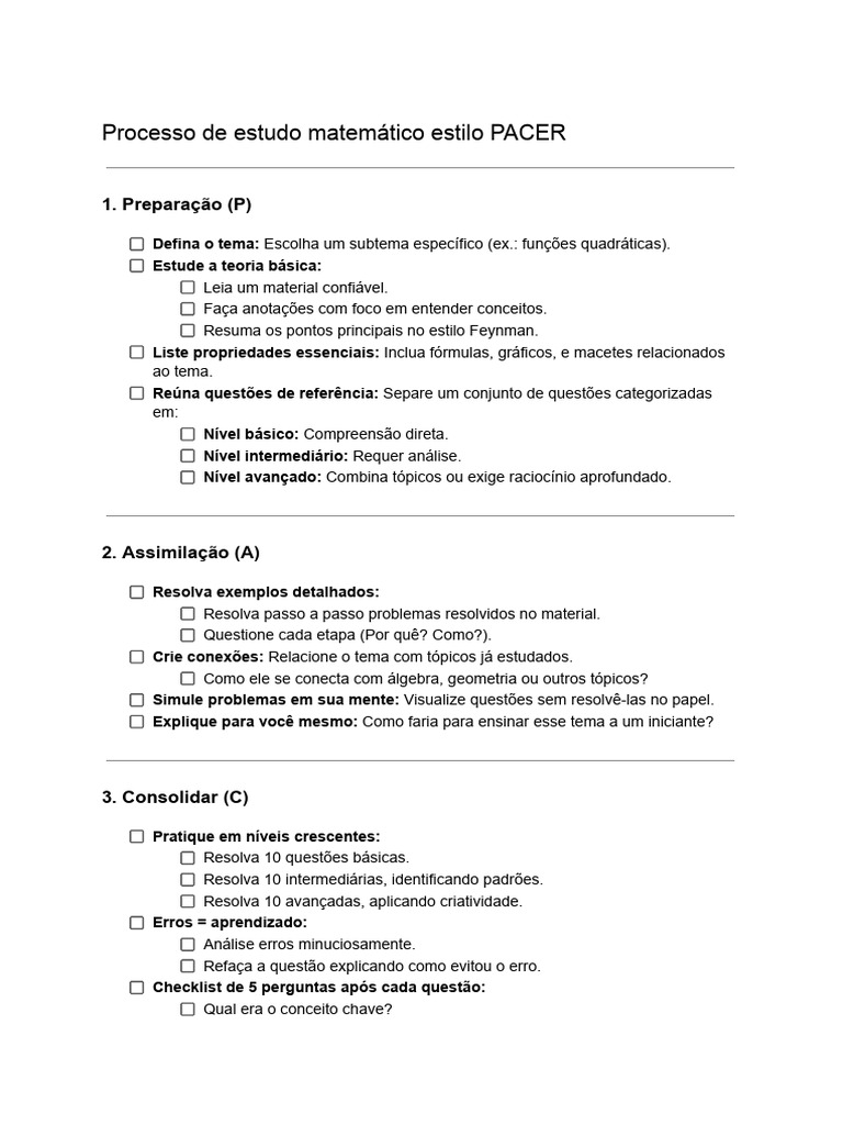 PACER Method | PDF | Matemática