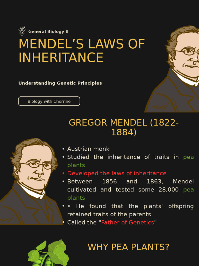 General Biology II Mendels Laws of Inheritance | PDF | Biology ...