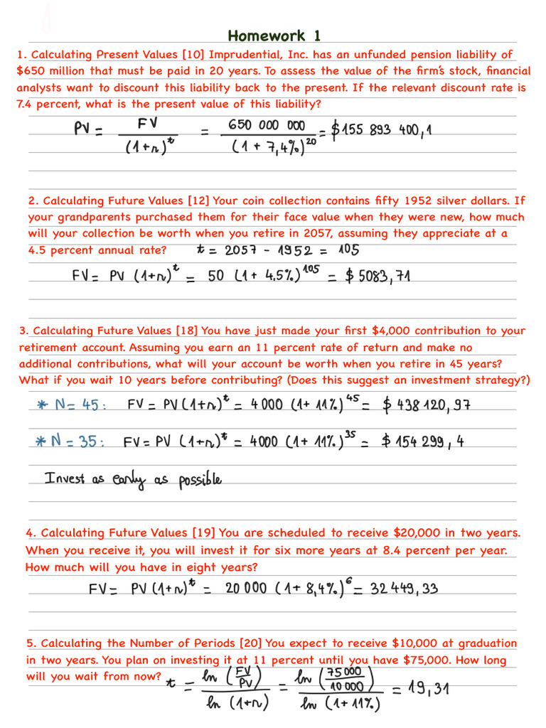 Homework 1 - Corporate Finance | PDF | Economies | Money