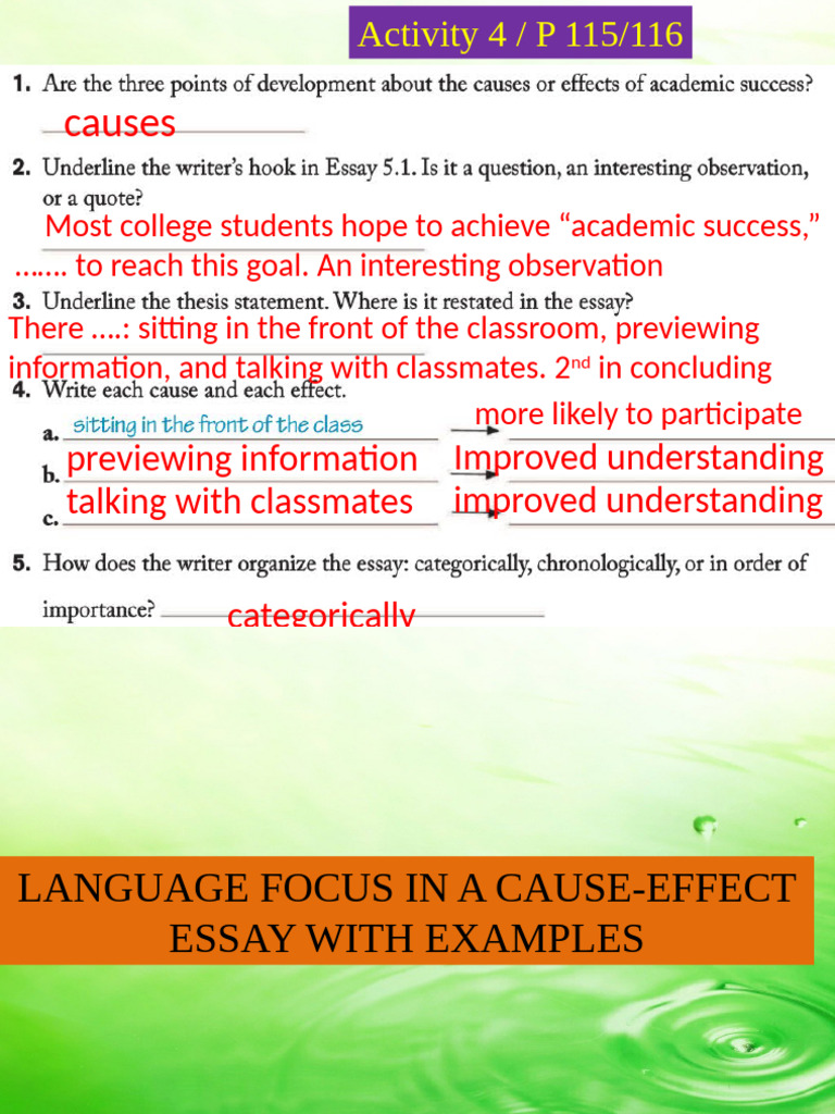 WEEK 7 - 2024 - Language Focus - Cause and Effect | PDF
